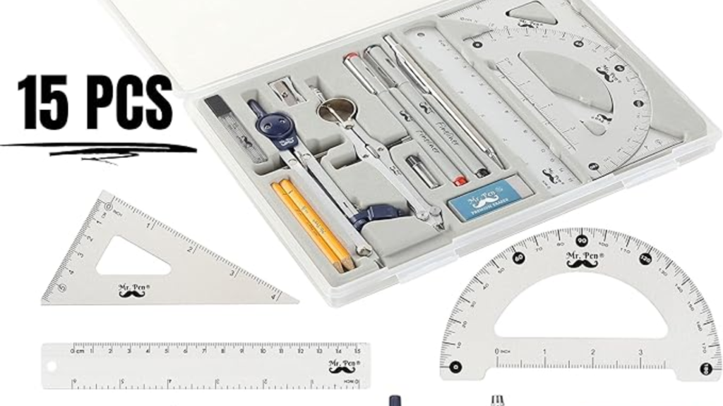 Conjunto de Geometria Mr. Pen – 15 Peças: O Kit Essencial para Artistas ...