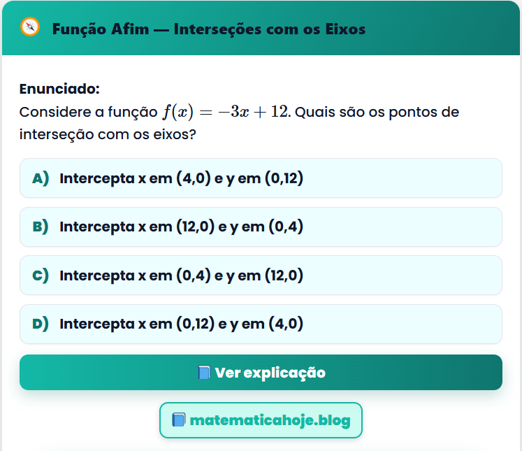 Exercício Função Afim