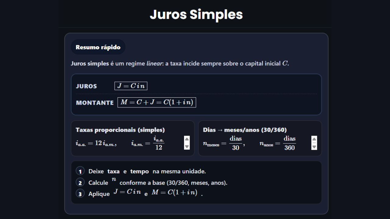 Juros Simples: Exercícios com solução passo a passo