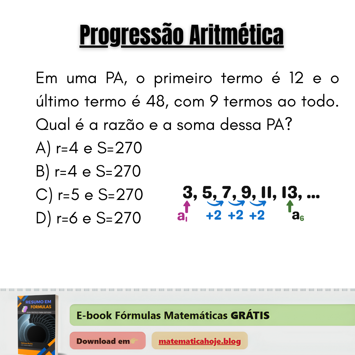 Progressão Aritmética (PA)