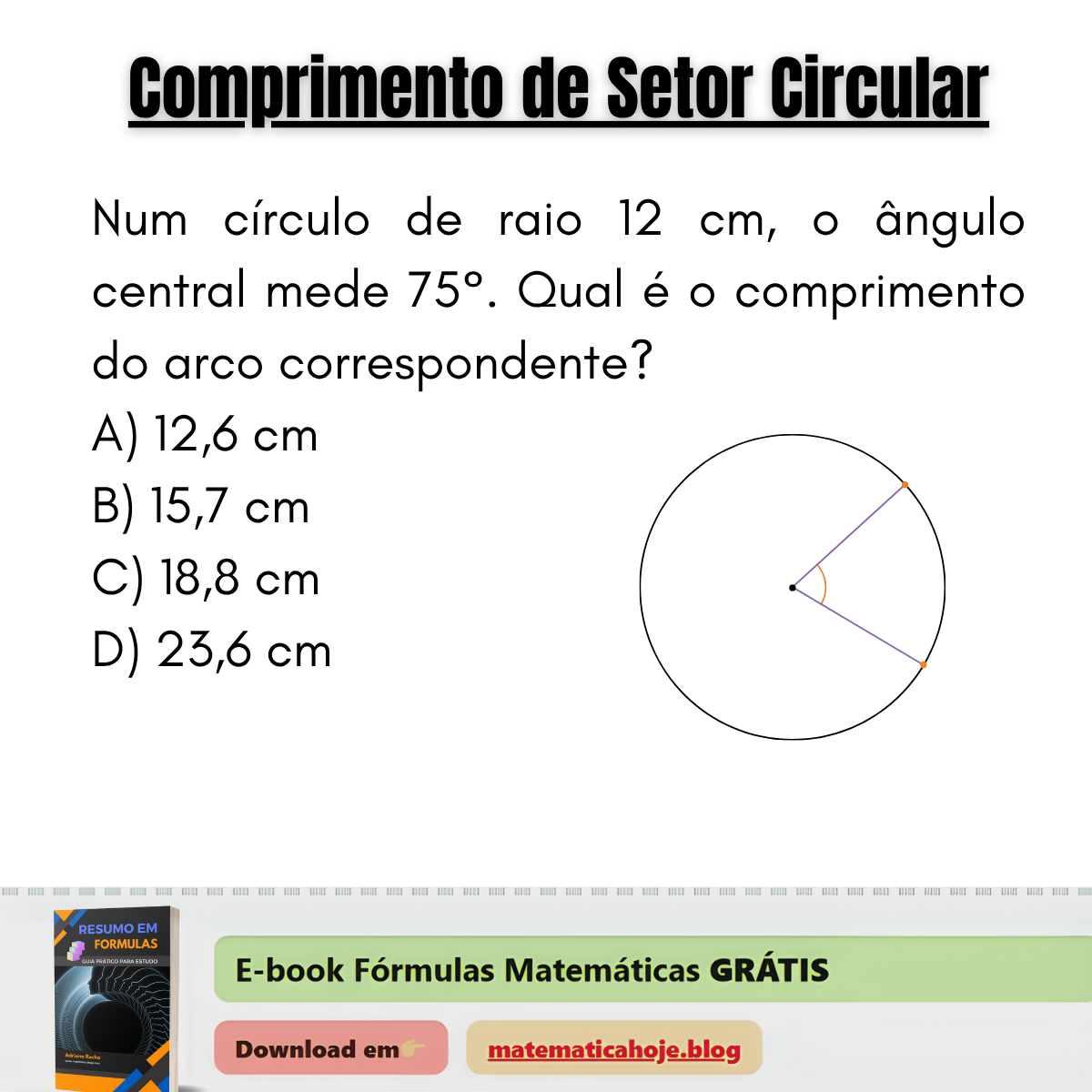 Exercício Comprimento de Setor Circular